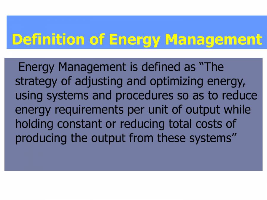 Introduction To Energy Management - PowerPoint Slides - LearnPick India