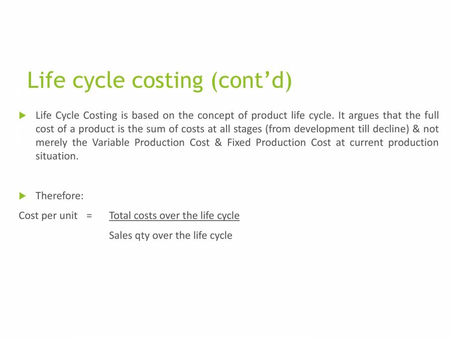 Life Cycle Costing - PowerPoint Slides - LearnPick India