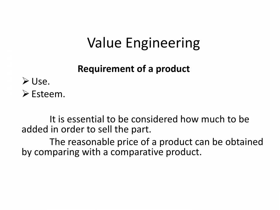Value Engineering - PowerPoint Slides - LearnPick India