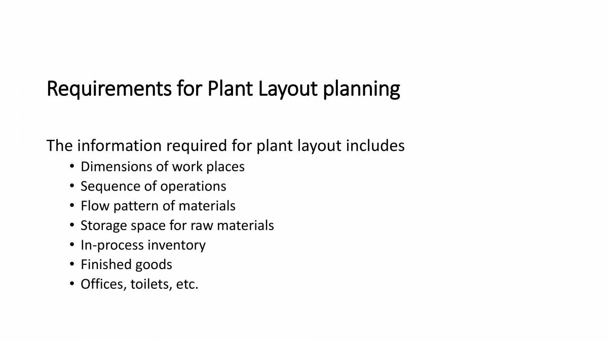 Plant Layout - PowerPoint Slides - LearnPick India
