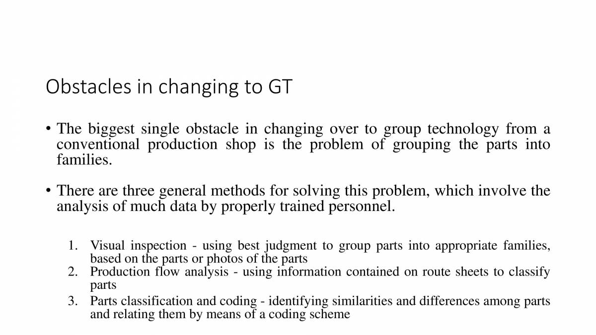 Group Technology - PowerPoint Slides - LearnPick India