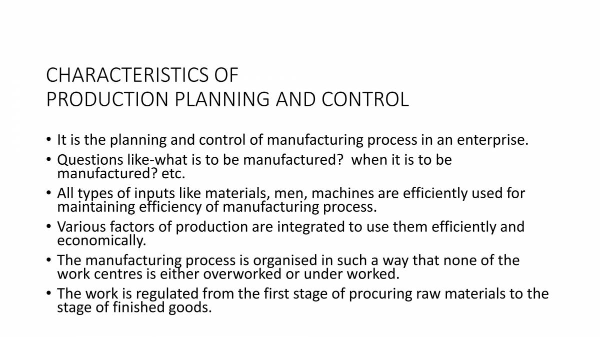 Production Planning And Control - PowerPoint Slides - LearnPick India