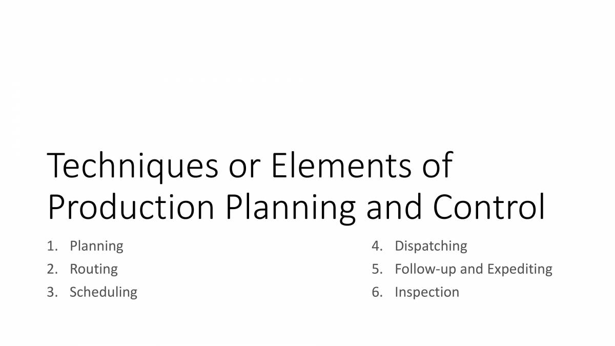 Production Planning And Control - PowerPoint Slides - LearnPick India