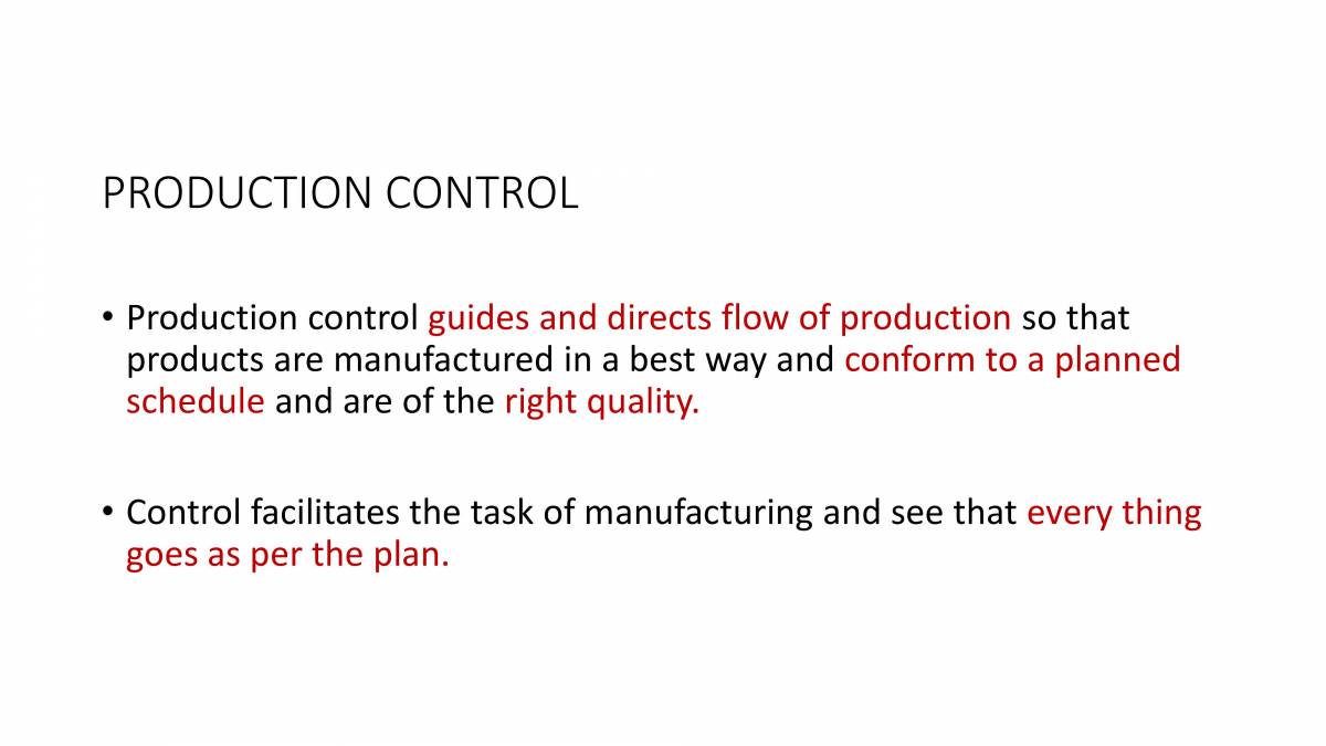 Production Planning And Control - PowerPoint Slides - LearnPick India