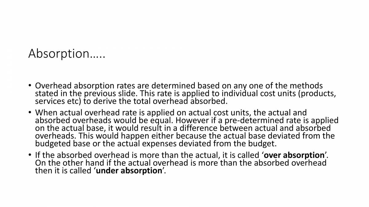 Overhead Analysis - PowerPoint Slides - LearnPick India