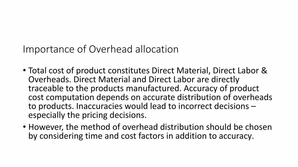 Overhead Analysis - PowerPoint Slides - LearnPick India