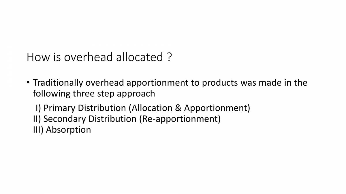 Overhead Analysis - PowerPoint Slides - LearnPick India