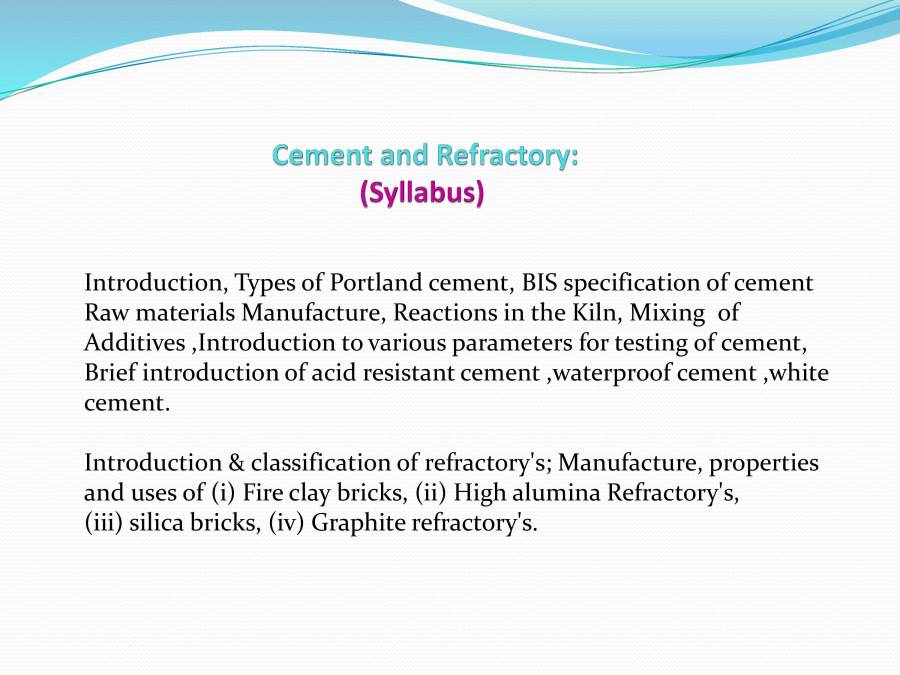 Cement And Refactories - PowerPoint Slides - LearnPick India