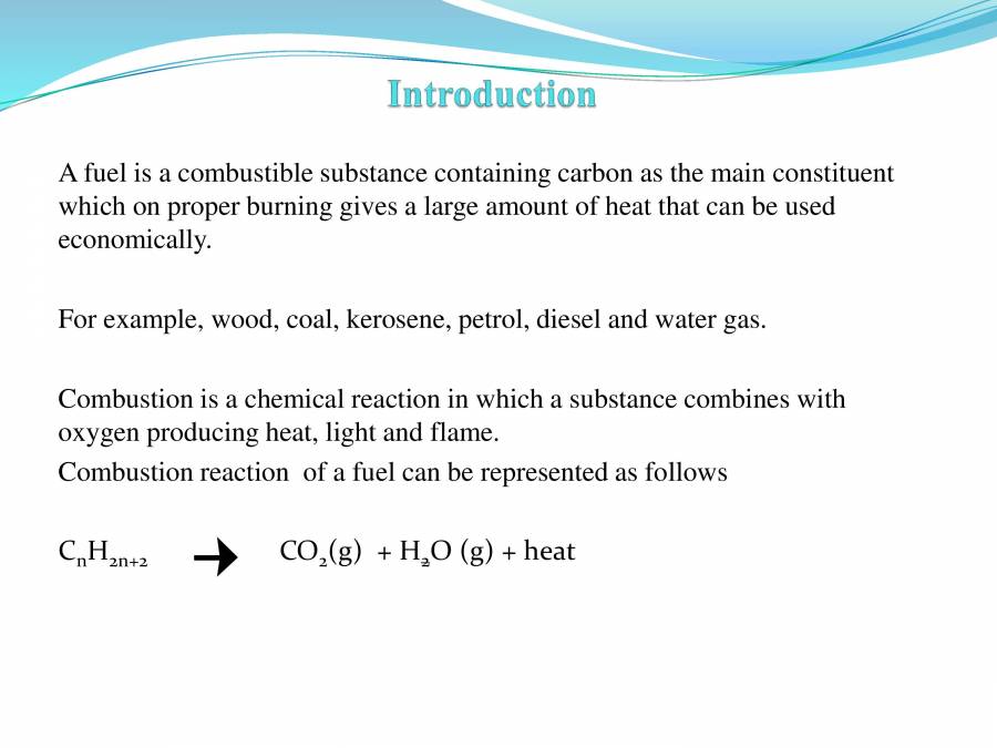 Fuel And Combustion - PowerPoint Slides - LearnPick India