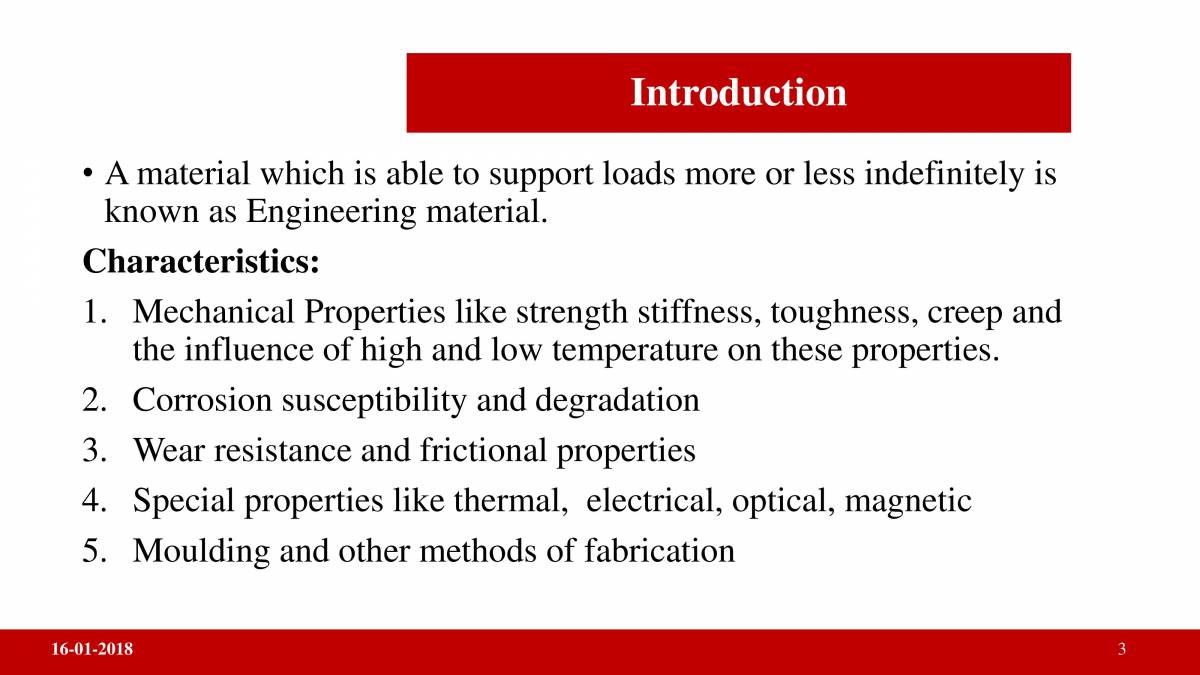 Engineering Materials - PowerPoint Slides - LearnPick India