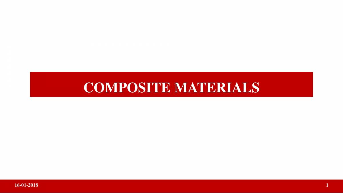 Composite Materials PART II - PowerPoint Slides - LearnPick India