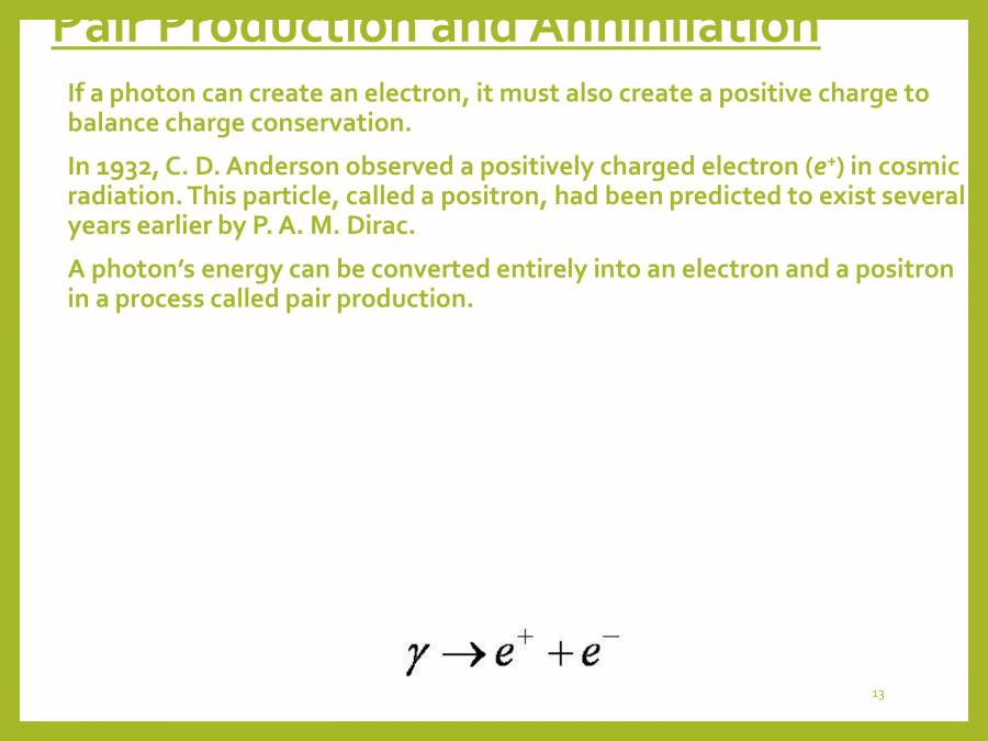 Compton Effect And Pair Production-Modern Physics - PowerPoint Slides - LearnPick India