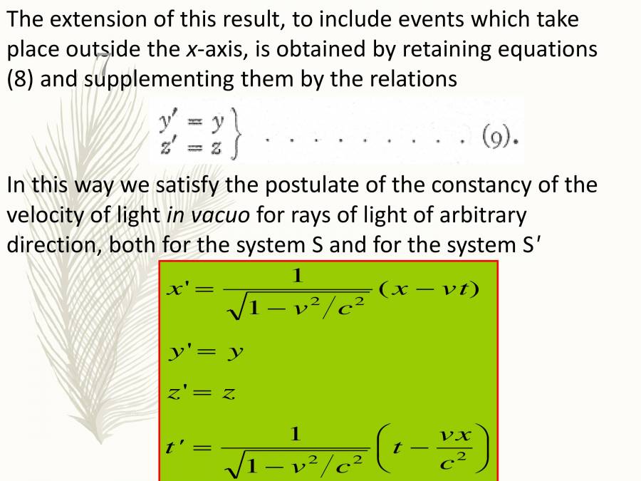 Lorentz Transformation Relativity Modern Physics - PowerPoint Slides ...