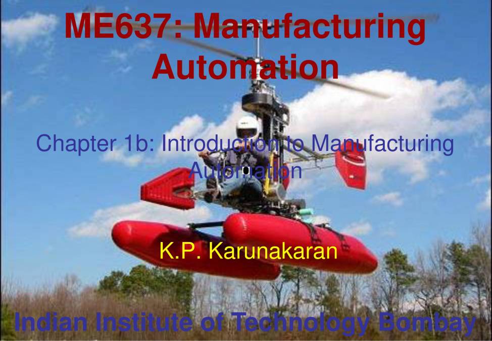 Manufacturing Automation-An Introduction - PowerPoint Slides ...