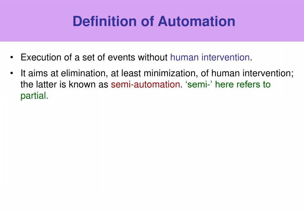 Manufacturing Automation-An Introduction - PowerPoint Slides ...