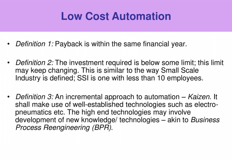 Manufacturing Automation-An Introduction - PowerPoint Slides ...