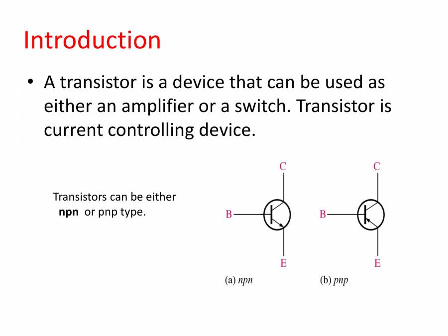 Bipolar Junction Transistors - PowerPoint Slides - LearnPick India