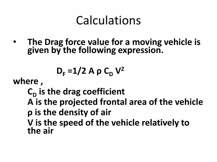 Aerodynamic Drag Force Analysis - PowerPoint Slides - LearnPick India