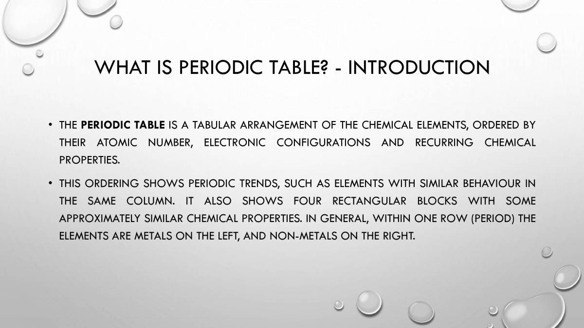 Periodic Properties Of Elements- An Introduction - PowerPoint Slides ...