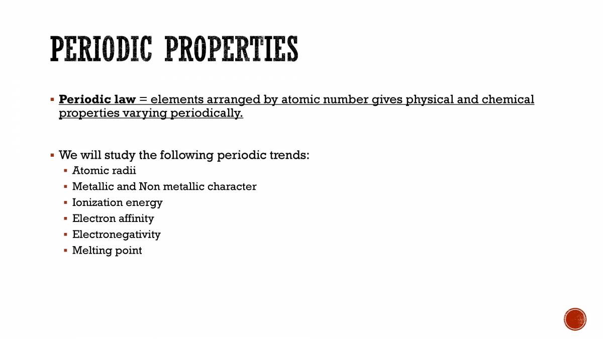 Periodic Properties Of Elements - PowerPoint Slides - LearnPick India