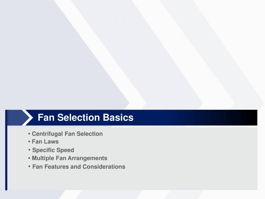 Fan Selection - PowerPoint Slides - LearnPick India
