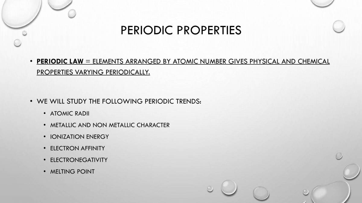 Periodic Properties Of Elements - I - PowerPoint Slides - LearnPick India
