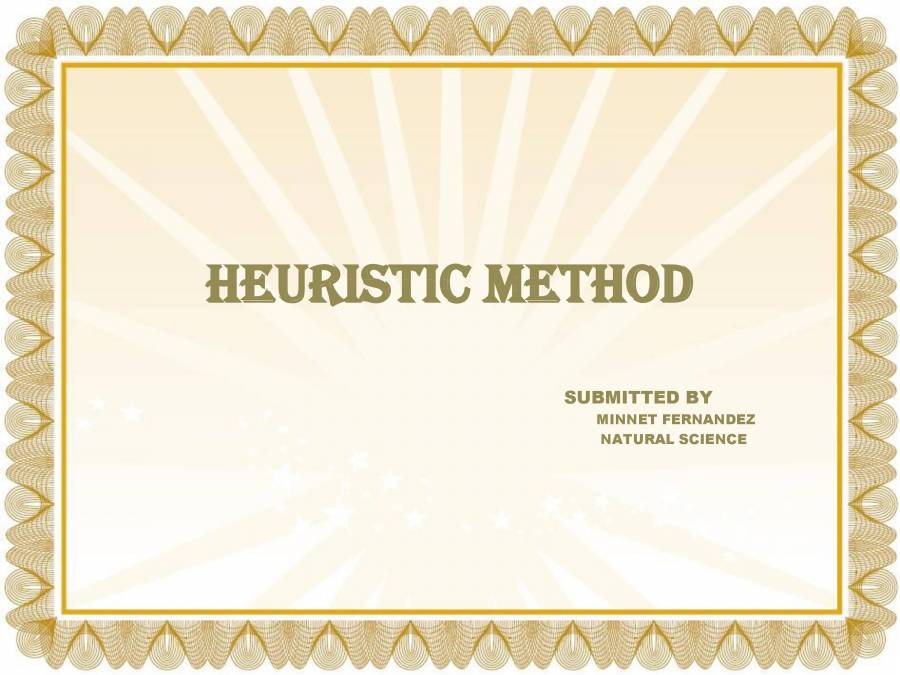 HEURISTIC METHOD - PowerPoint Slides - LearnPick India