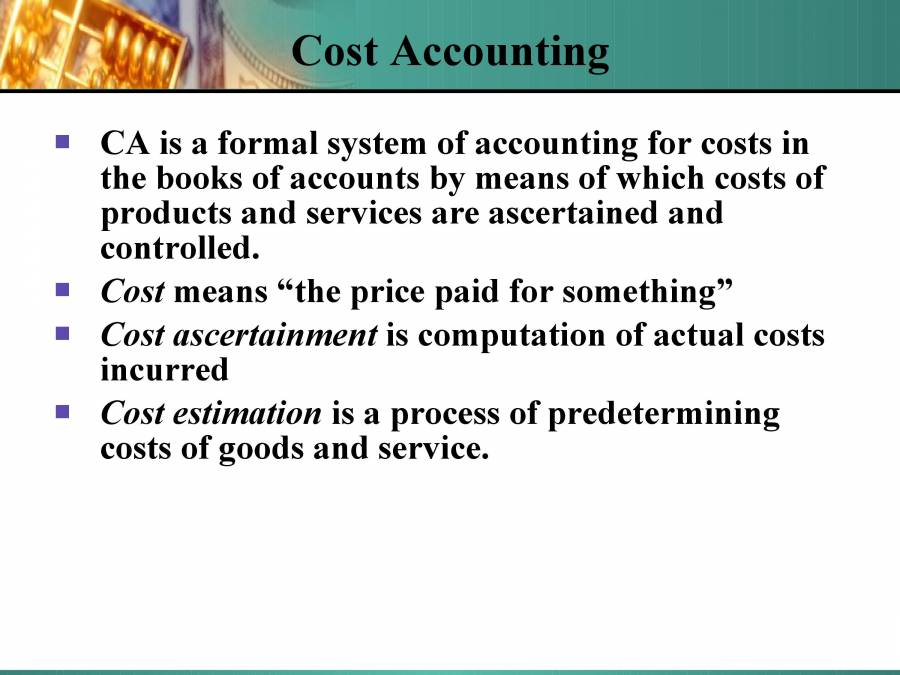 Cost Accounting - PowerPoint Slides - LearnPick India