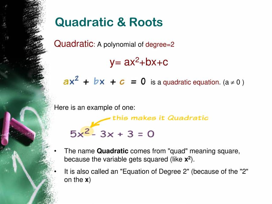 Quadratic Equation Powerpoint Slides Learnpick India
