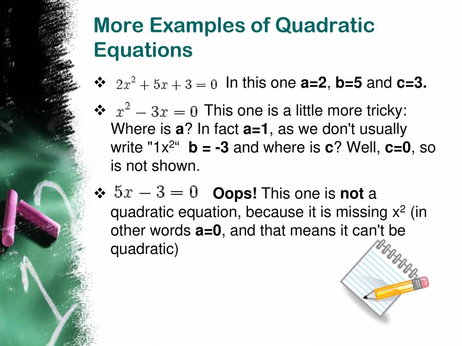 Quadratic Equation - PowerPoint Slides - LearnPick India