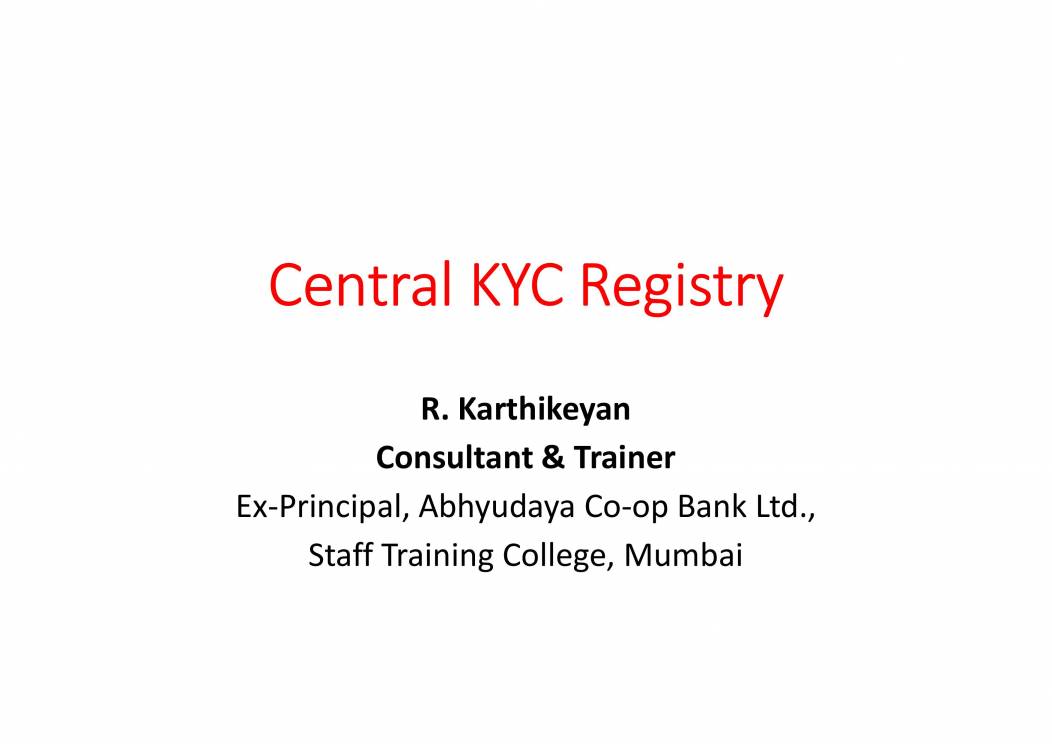 Central Kyc Registry Powerpoint Slides Learnpick India