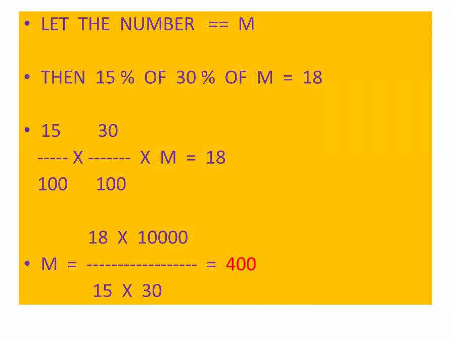 Percentage Examples With Solutions - PowerPoint Slides - LearnPick India