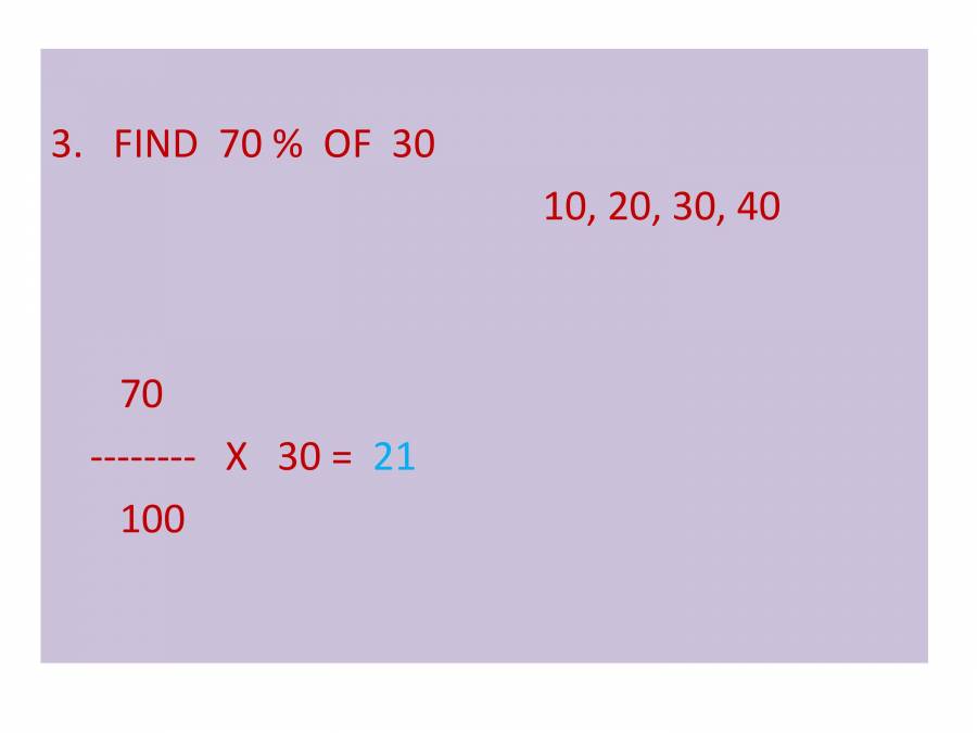 Percentage Examples With Solutions - PowerPoint Slides - LearnPick India