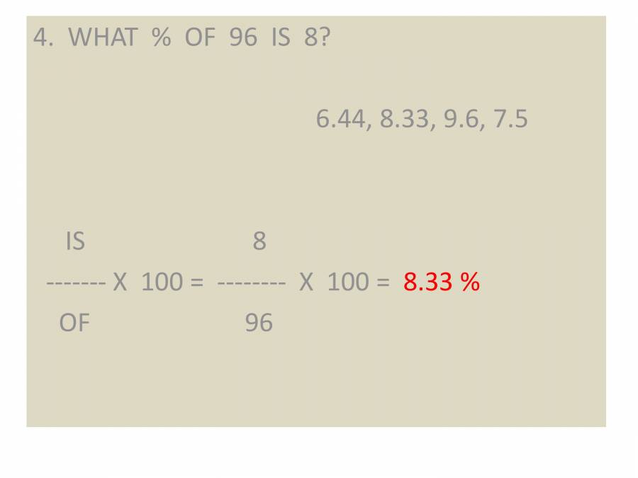 Percentage Examples With Solutions - PowerPoint Slides - LearnPick India