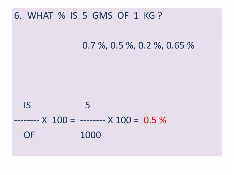 Percentage Examples With Solutions - PowerPoint Slides - LearnPick India