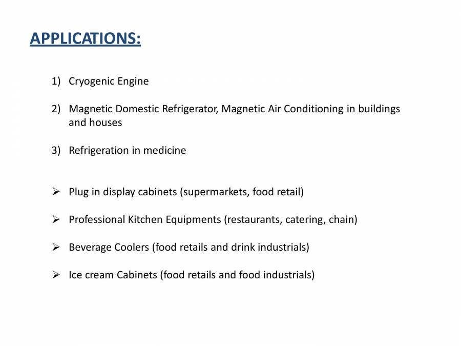 MAGNETIC REFRIGERATION SYSTEMS - PowerPoint Slides - LearnPick India