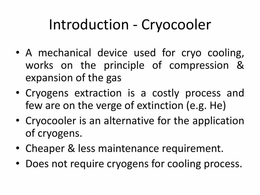 STIRLING CRYOCOOLERS - PowerPoint Slides - LearnPick India