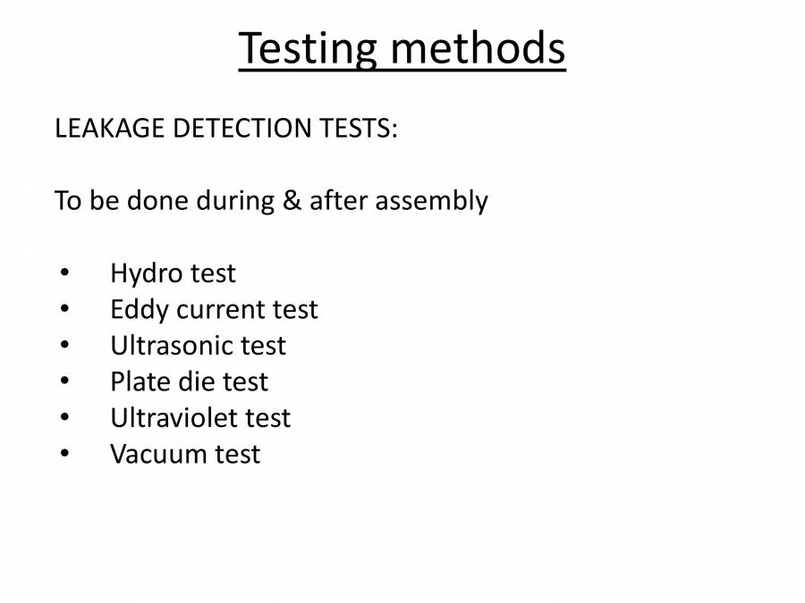 Testing Of Heat Exchanger - PowerPoint Slides - LearnPick India