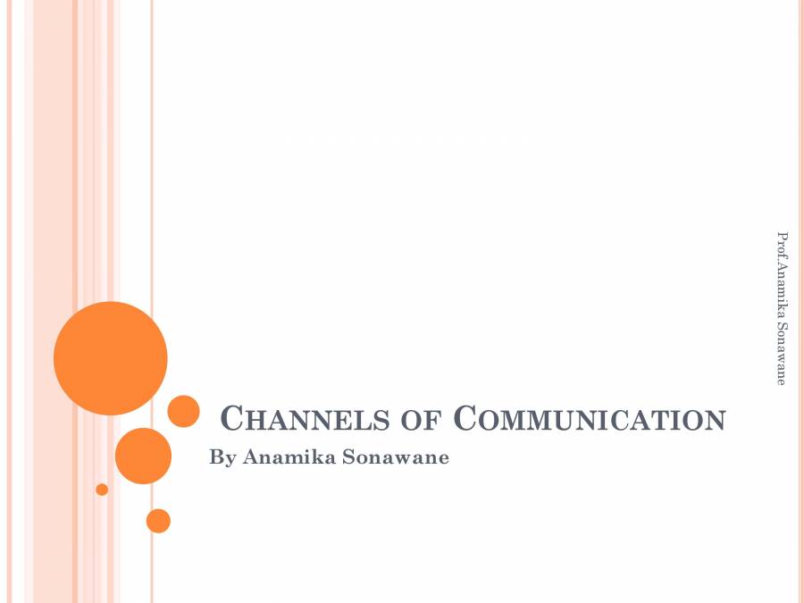 Channels Of Communication - PowerPoint Slides - LearnPick India