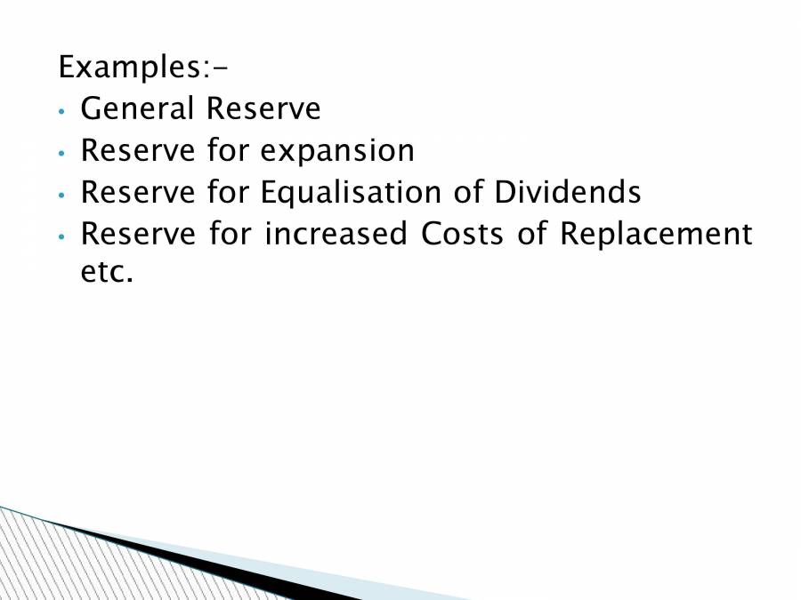 Class XI Accountancy- Provisions & Reserves (Introduction) - PowerPoint ...