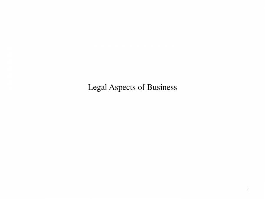 Legal Aspects Of Business - PowerPoint Slides - LearnPick India