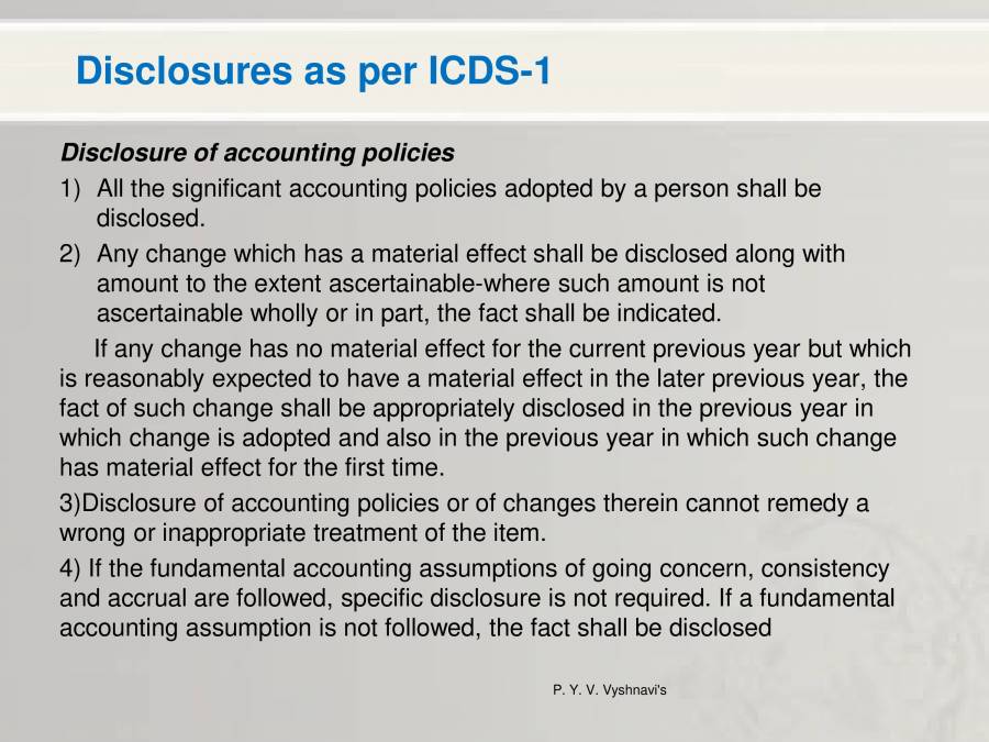 ICDS 1: Disclosure Of Accounting Policies - PowerPoint Slides ...