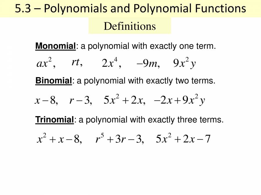 Polynomials - PowerPoint Slides - LearnPick India