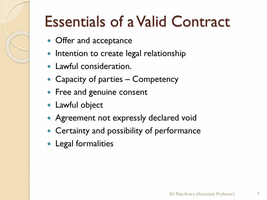Example Of Valid Contract