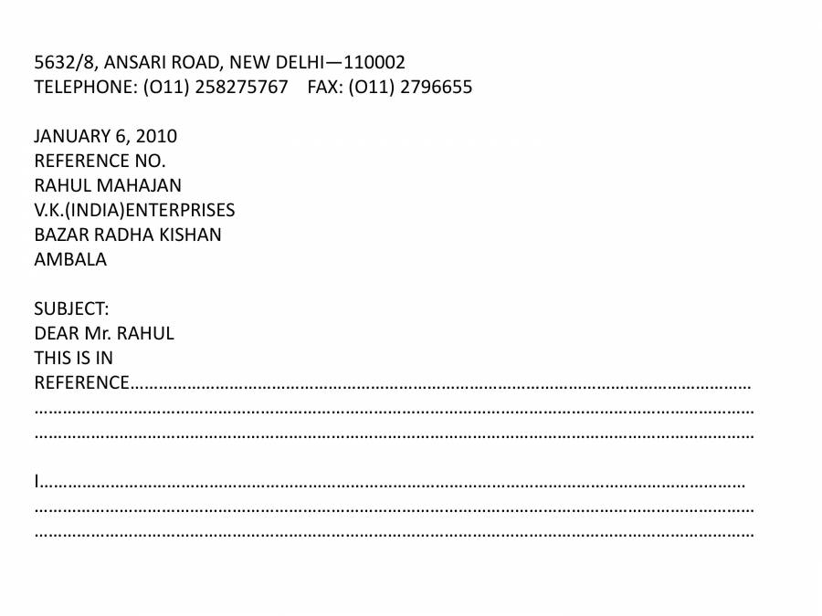 Format Of A Letter - PowerPoint Slides - LearnPick India