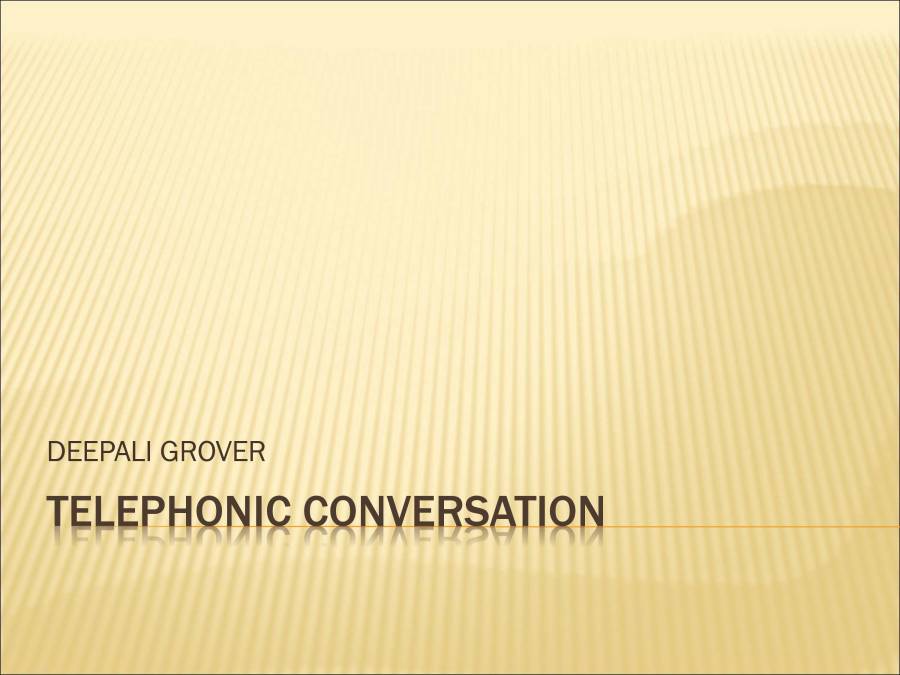 Telephonic Conversation - PowerPoint Slides - LearnPick India