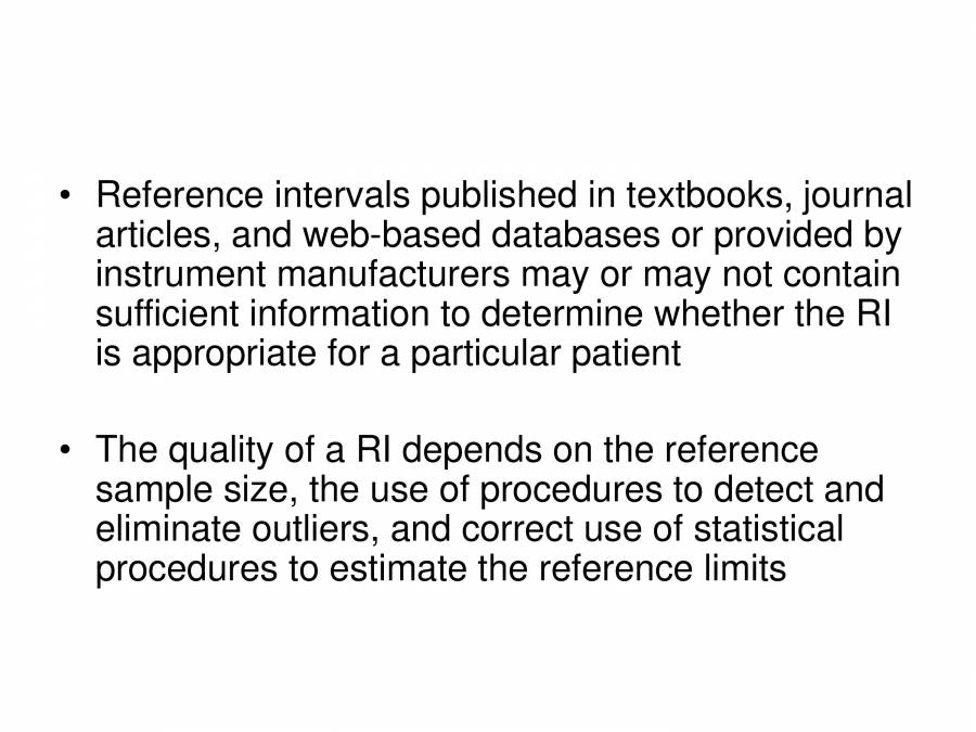 Reference Range In Clinical Chemistry - PowerPoint Slides - LearnPick India