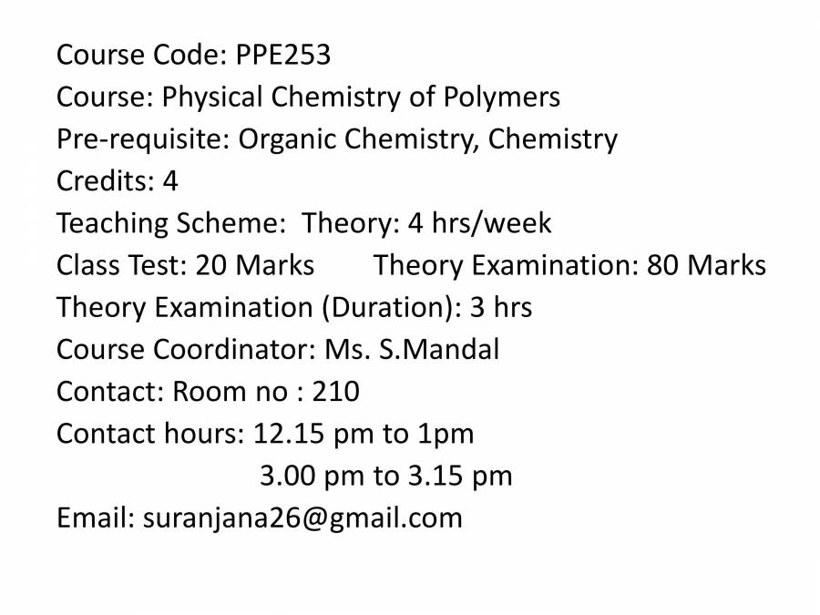 Physical Chemistry Of Polymers - PowerPoint Slides - LearnPick India