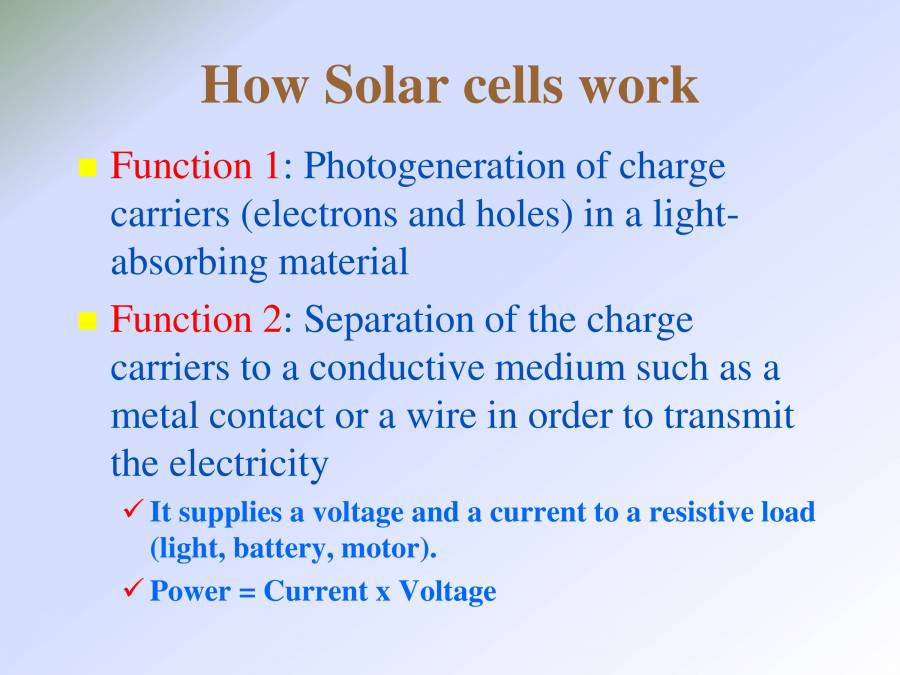 Solar Cell Technology - PowerPoint Slides - LearnPick India
