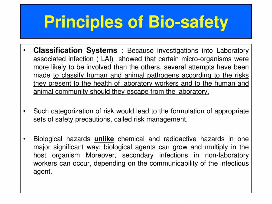 Biosafety - PowerPoint Slides - LearnPick India